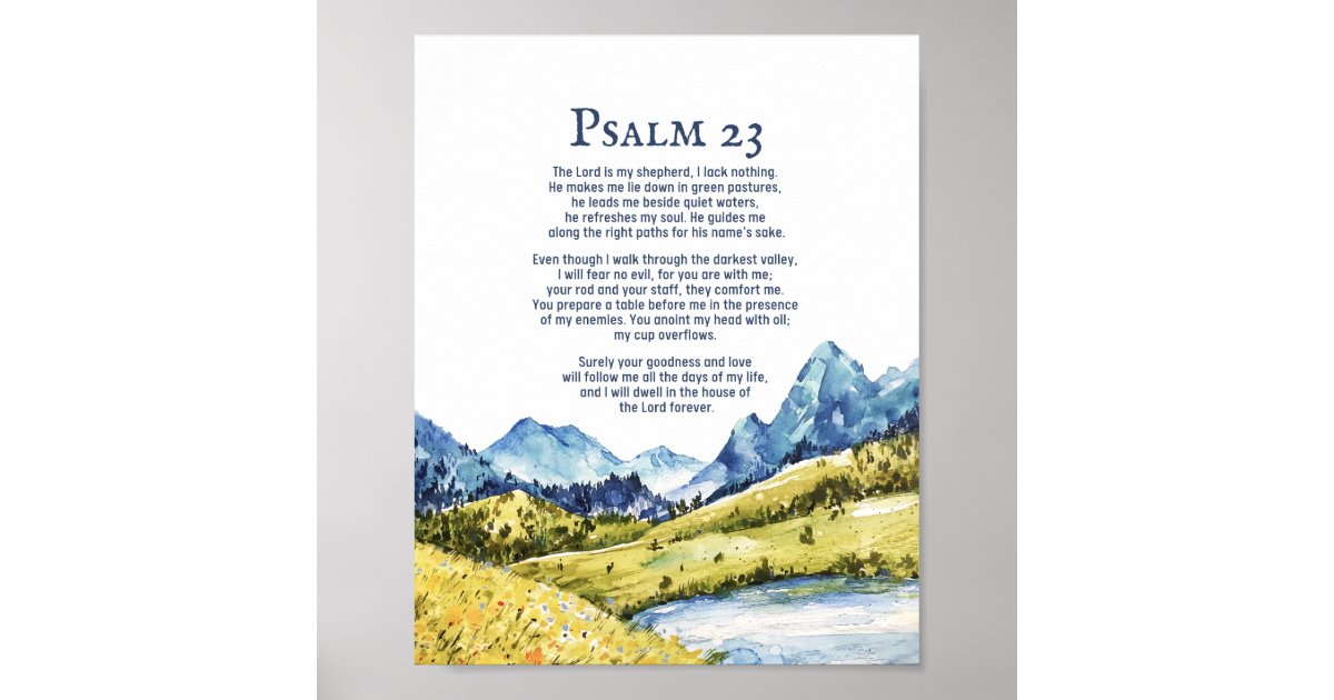 Psalm 23 NKJV The Lord is my shepherd Poster | Zazzle