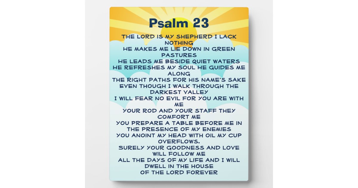 Psalm 23 plaque | Zazzle