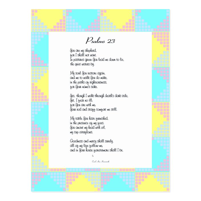 Psalm 23 Poem on Postcard | Zazzle.com