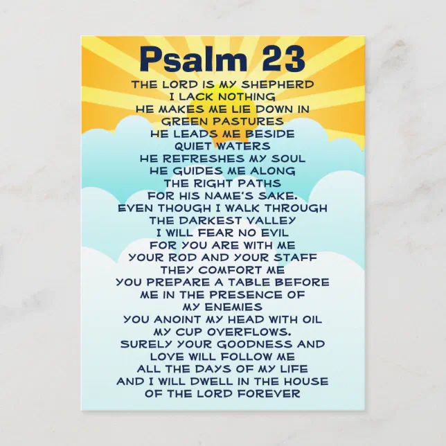 Psalm 23 postcard | Zazzle