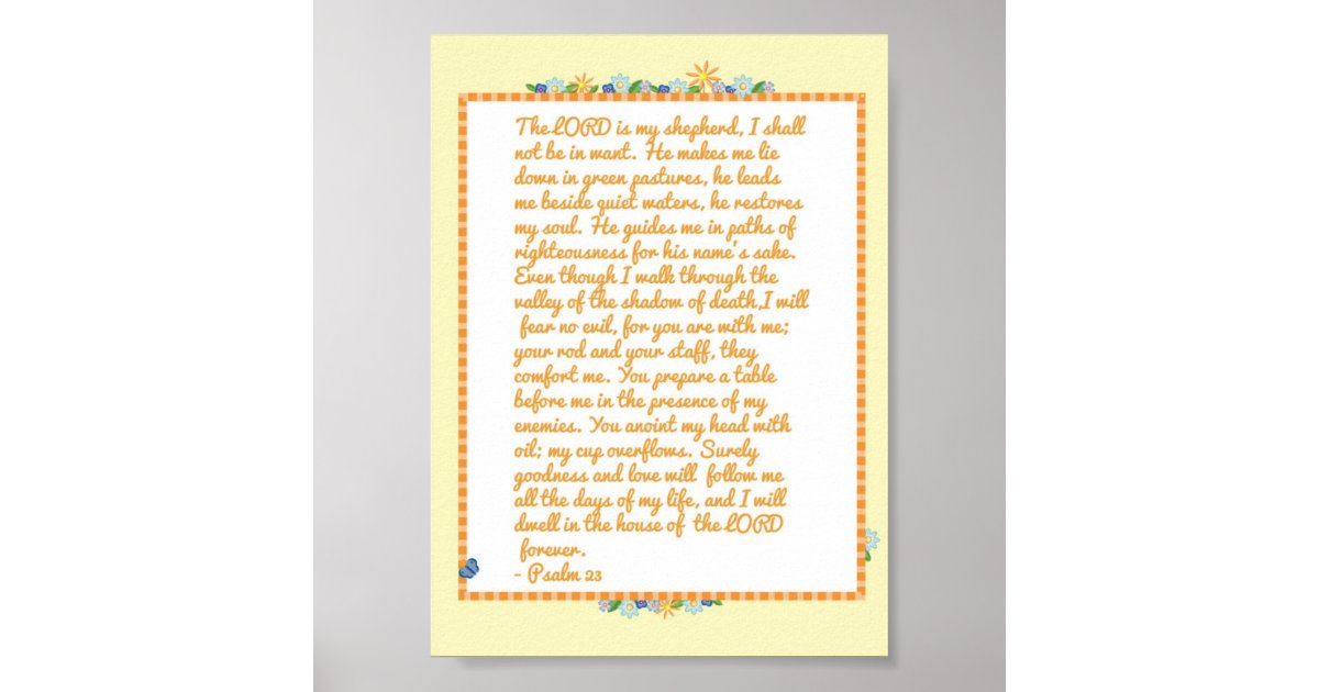 Psalm 23 poster | Zazzle