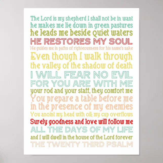 psalm 23 poster print | Zazzle