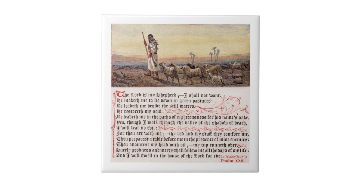 Psalm 23 SQ Ceramic Tile | Zazzle