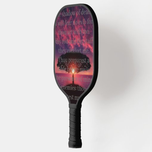 Psalm 23 Sunset Tree Christian Pickleball Paddle | Zazzle