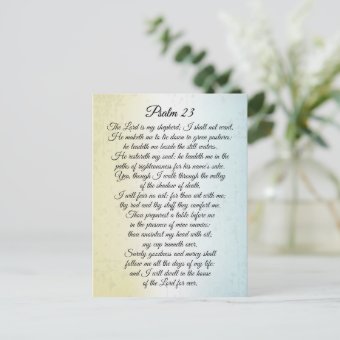 Psalm 23 The Lord is my Shepherd, Bible Verse Postcard | Zazzle