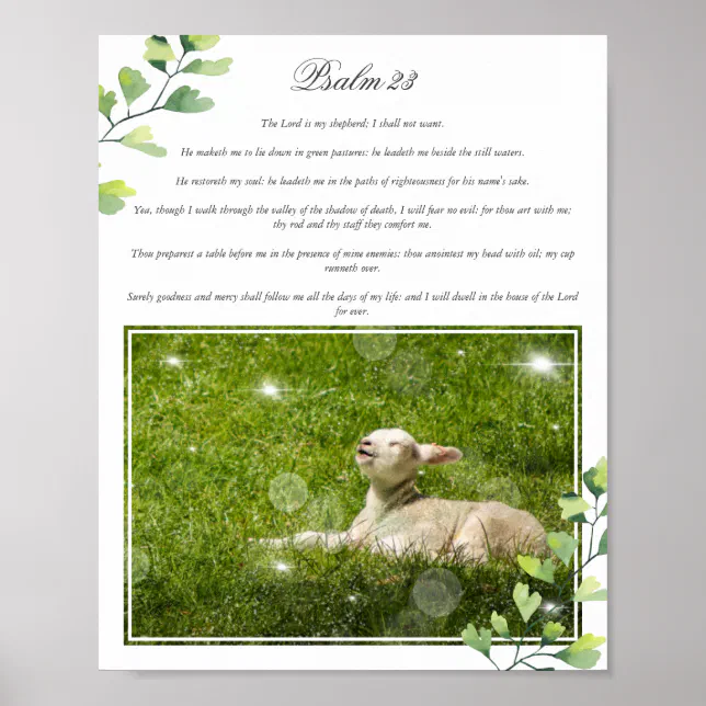 Psalm 23 The Lord is my Shepherd Photo Poster | Zazzle