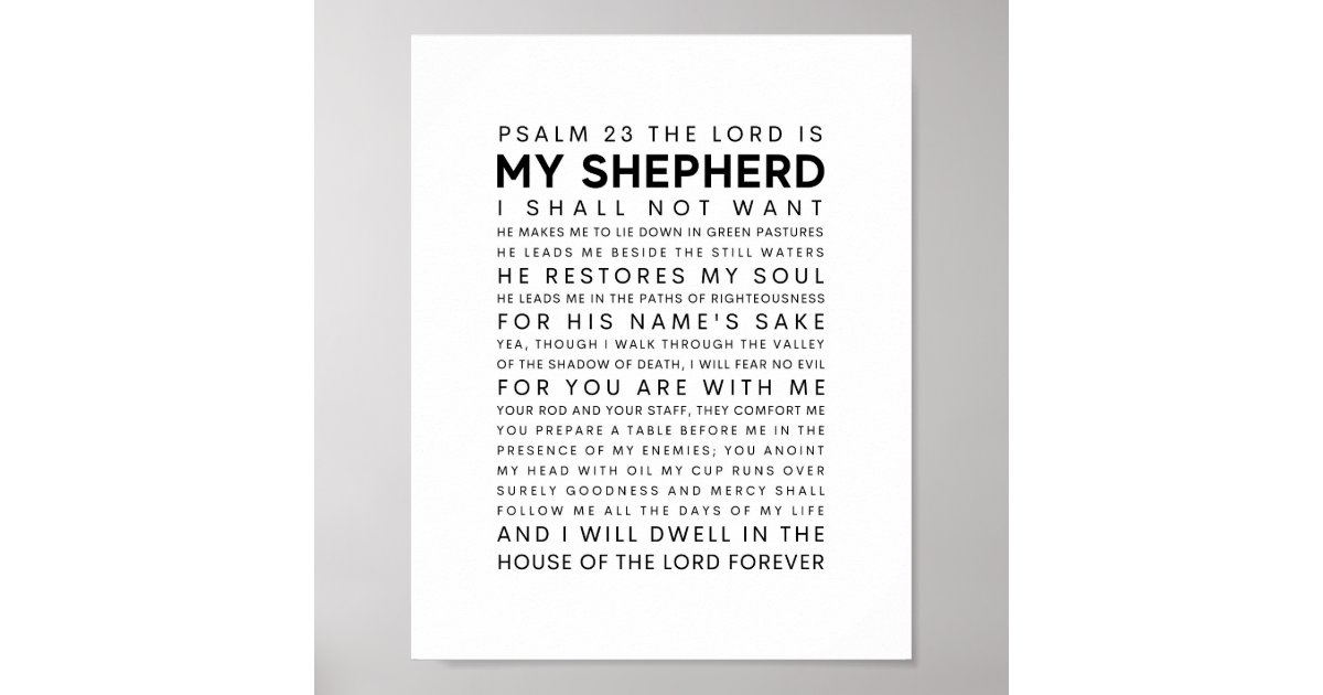 Psalm 23 The Lord is my Shepherd Poster | Zazzle