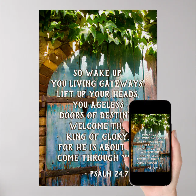 Psalm 24:7 King of Glory, Bible Verse Poster | Zazzle