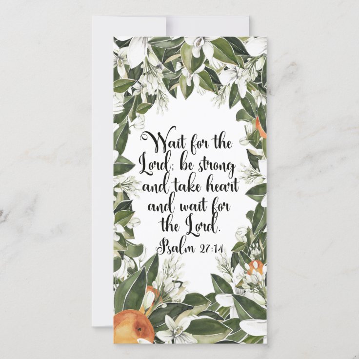 Psalm 27:14, Watercolor bible verse bookmark | Zazzle