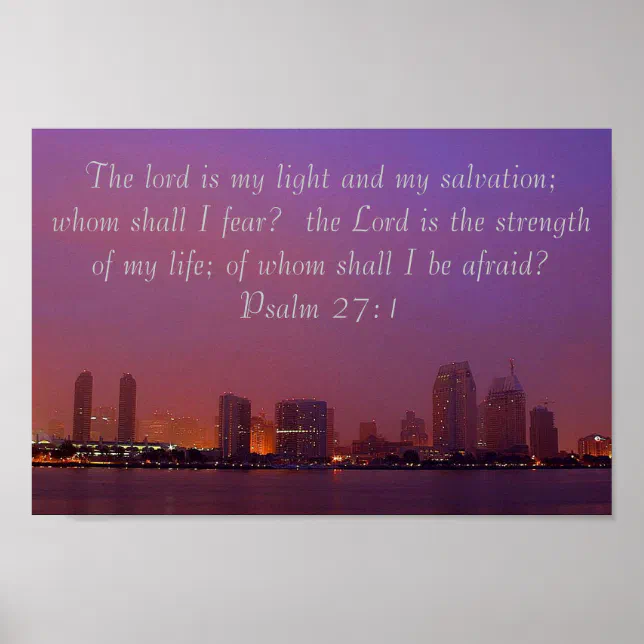 Psalm 27:1 Skyline poster | Zazzle