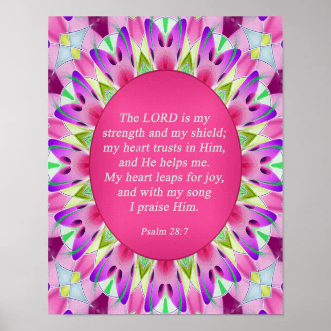 Psalm 28:7 Christian Poster | Zazzle