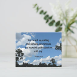 Psalm 30:11 You turned my wailing into dancing... Postcard | Zazzle