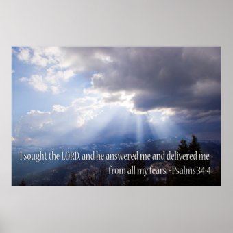 Psalm 34:4 poster | Zazzle