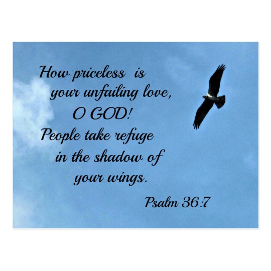 Psalm 36:7 postcard | Zazzle.com