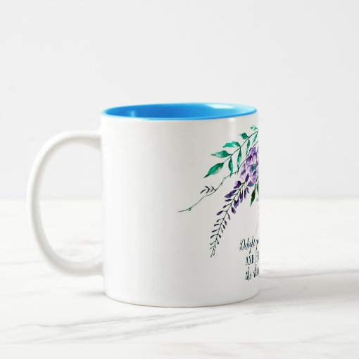 Psalm 37:4 Delight Yourself in the Lord, Floral Two-Tone Coffee Mug ...