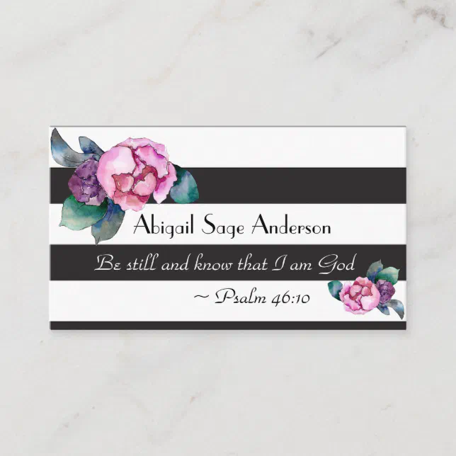 Psalm 46:10 Be Still and Know that I Am God Business Card | Zazzle