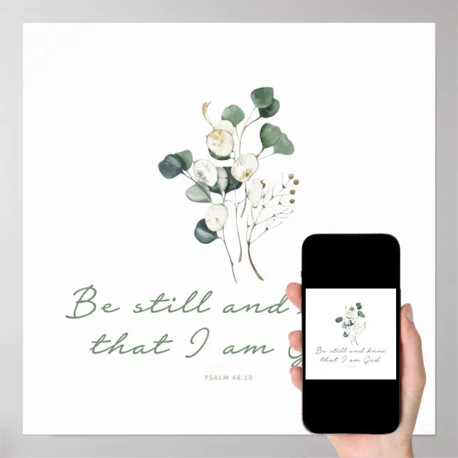 Psalm 46:10, Bible Verse Print, Be Still Poster | Zazzle
