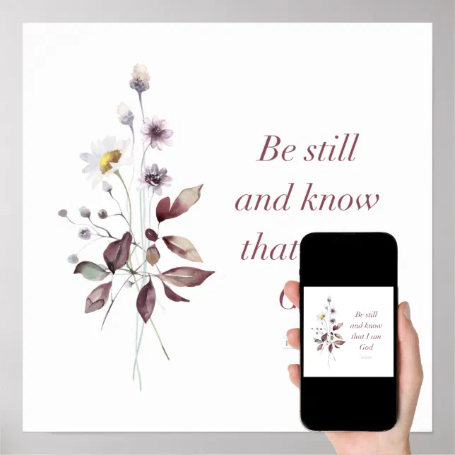 Psalm 46:10, Bible Verse Print, Be Still Poster | Zazzle