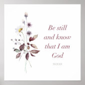 Psalm 46:10, Bible Verse Print, Be Still Poster | Zazzle