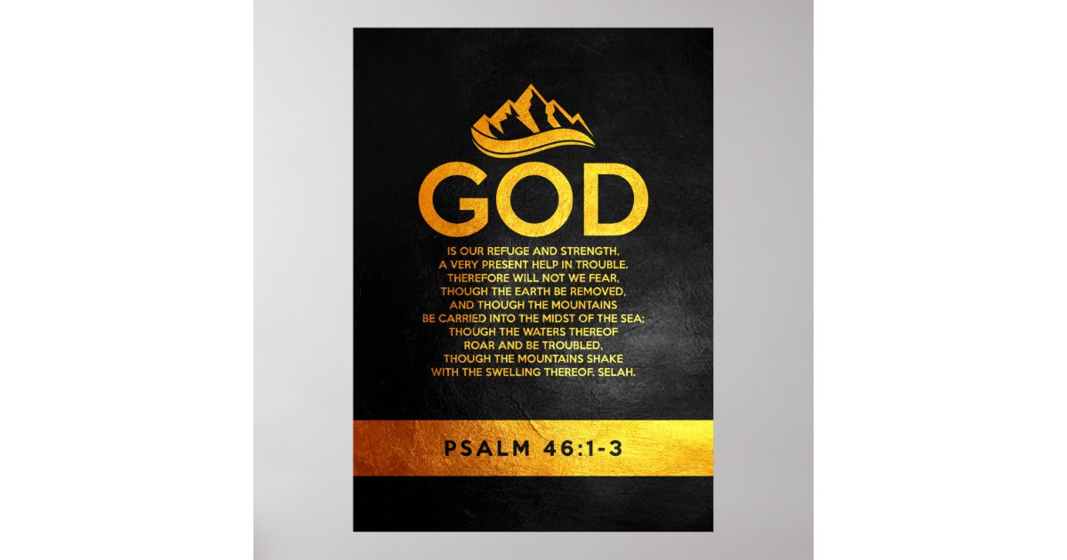 Psalm 46:1-3 Bible Verse Poster | Zazzle