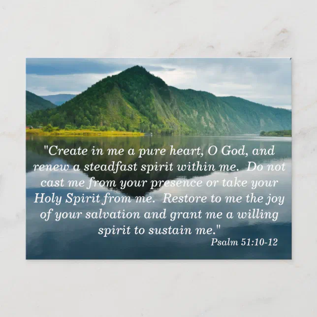 Psalm 51 10 - 12 Scripture Memory Card | Zazzle