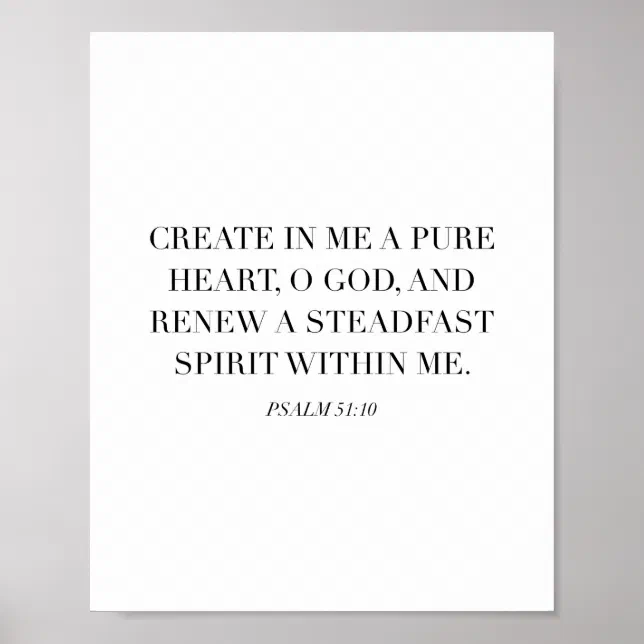 Psalm 51:10 poster | Zazzle