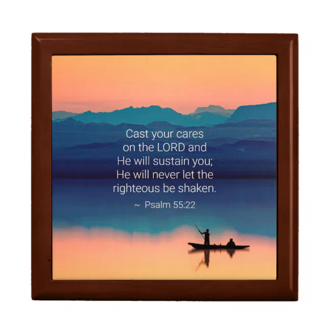 Psalm 55:22 Cast your cares on the LORD Gift Box | Zazzle