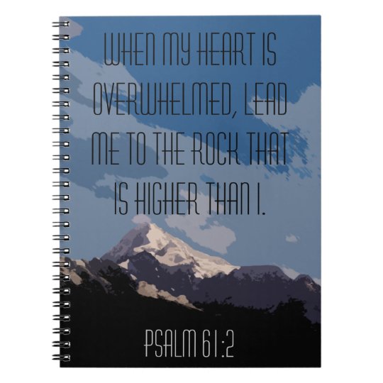 Psalm 61:2 Bible Verse Quote Mountain Graphic Notebook | Zazzle.com