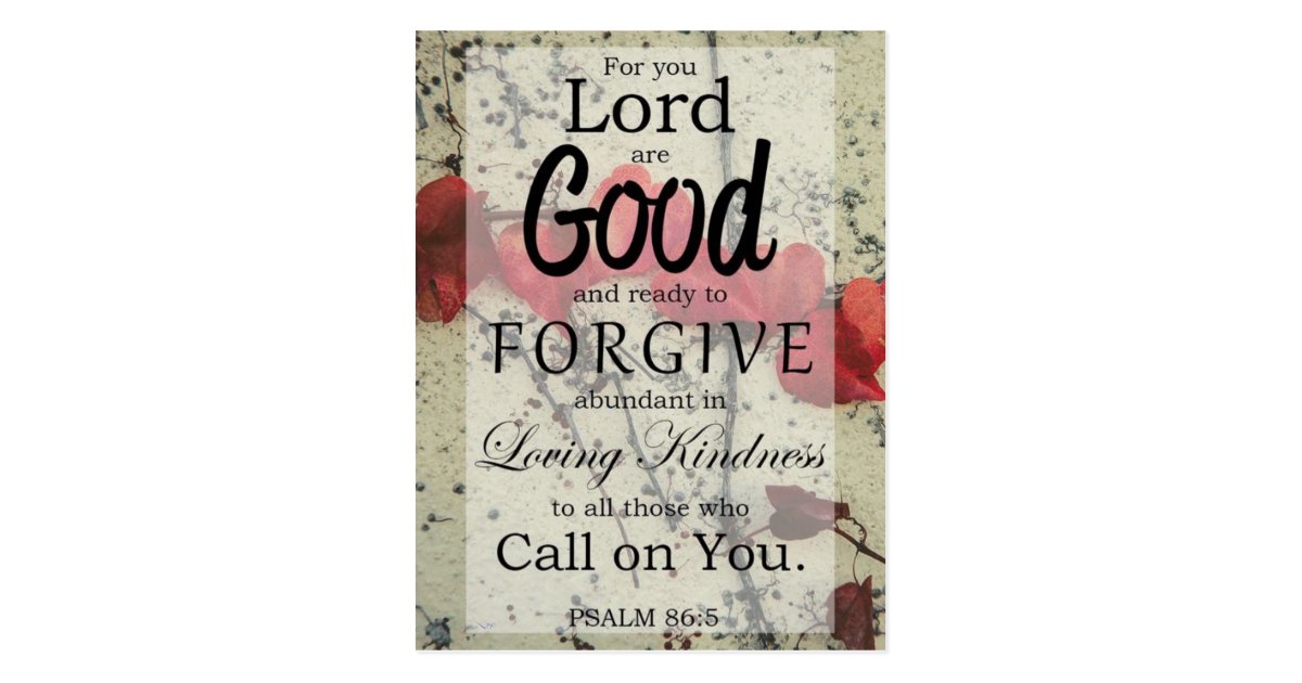 Psalm 86 5 Forgiveness Postcard Zazzle