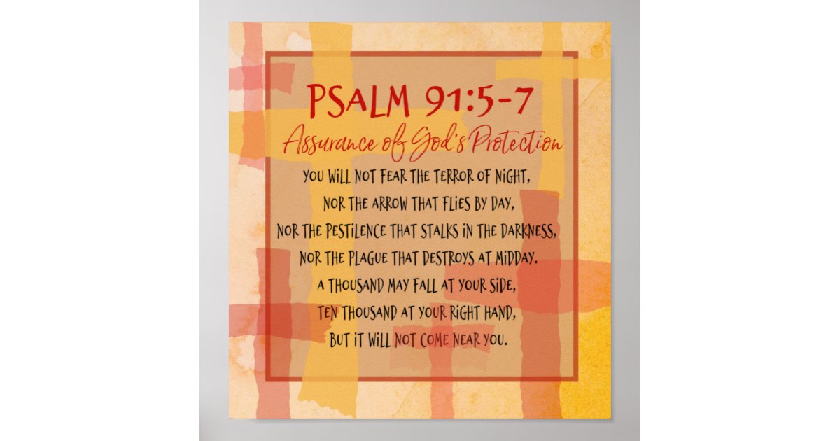 PSALM 91:5-7 Scripture Poster | Zazzle