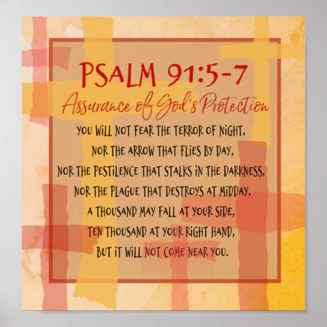 PSALM 91:5-7 Scripture Poster | Zazzle