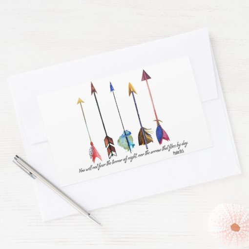 Psalm 91 Arrow Rectangular Sticker | Zazzle