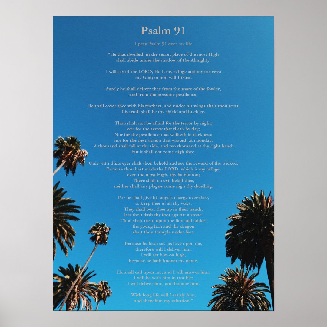 Psalm 91 King James Christian Poster | Zazzle