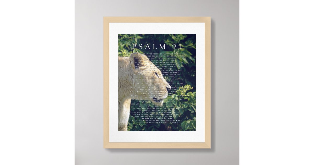 Psalm 91 Lion Christian Framed Art | Zazzle