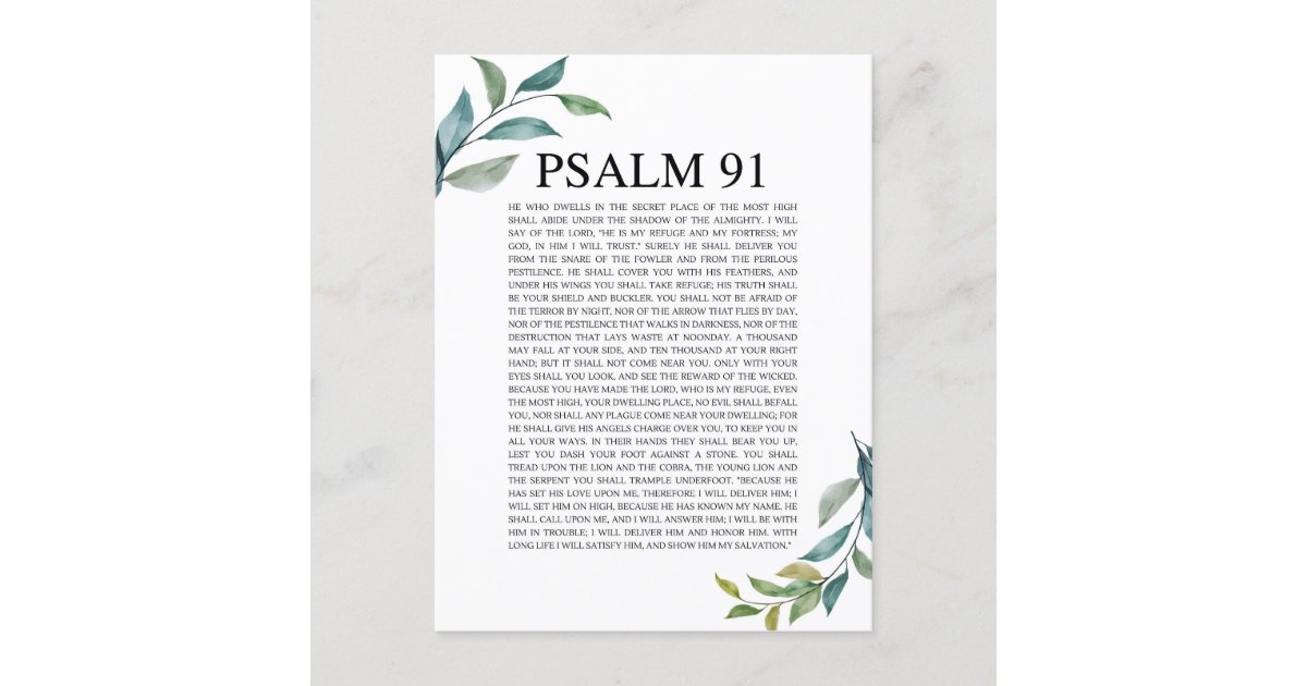 Psalm 91 NKJV Postcard | Zazzle
