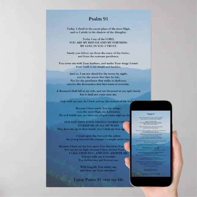 Psalm 91 Poster Can be Personalised | Zazzle