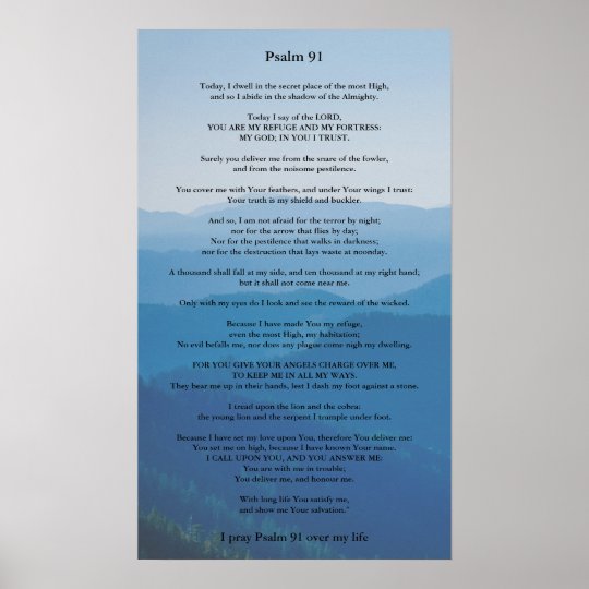 Psalm 91 Poster Can be Personalised | Zazzle.com