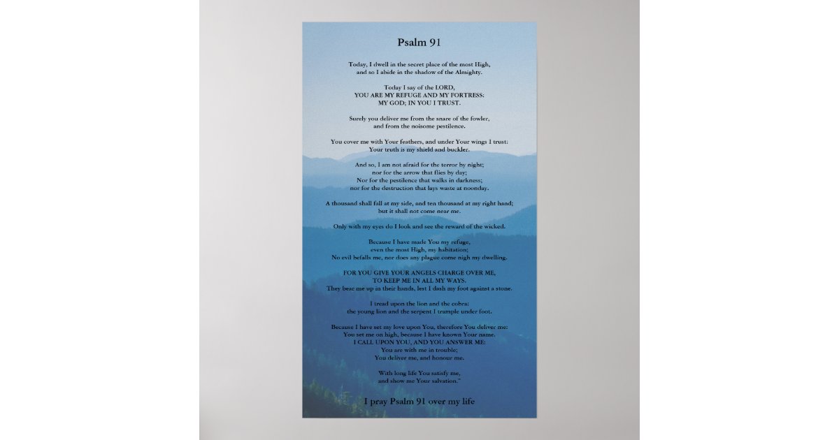 Psalm 91 Poster Can be Personalised | Zazzle
