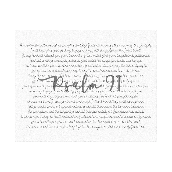 Psalm 91 Wall Art Scripture Canvas Design | Zazzle