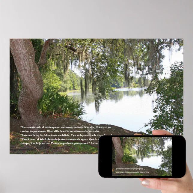 Psalms 1:1-3 (Poster with Rio and Horizontal Tree) Poster | Zazzle