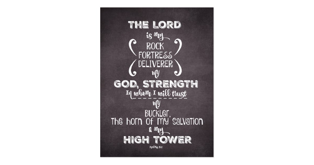 Psalms Bible Verse: Rock and High Tower Postcard | Zazzle.com