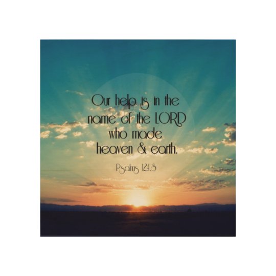Psalms Bible Verse with Sunrise Wood Wall Art | Zazzle.com