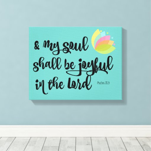 Psalms Joy Bible Verse Typography Canvas Print | Zazzle