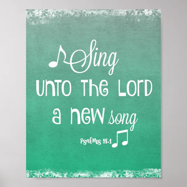 Psalms Sing Bible Verse Poster | Zazzle
