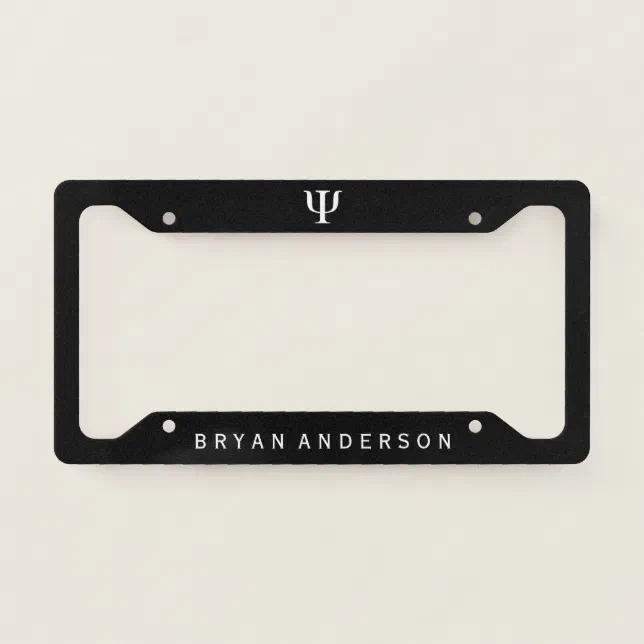 Psi Symbol Licence Plate Frame | Zazzle
