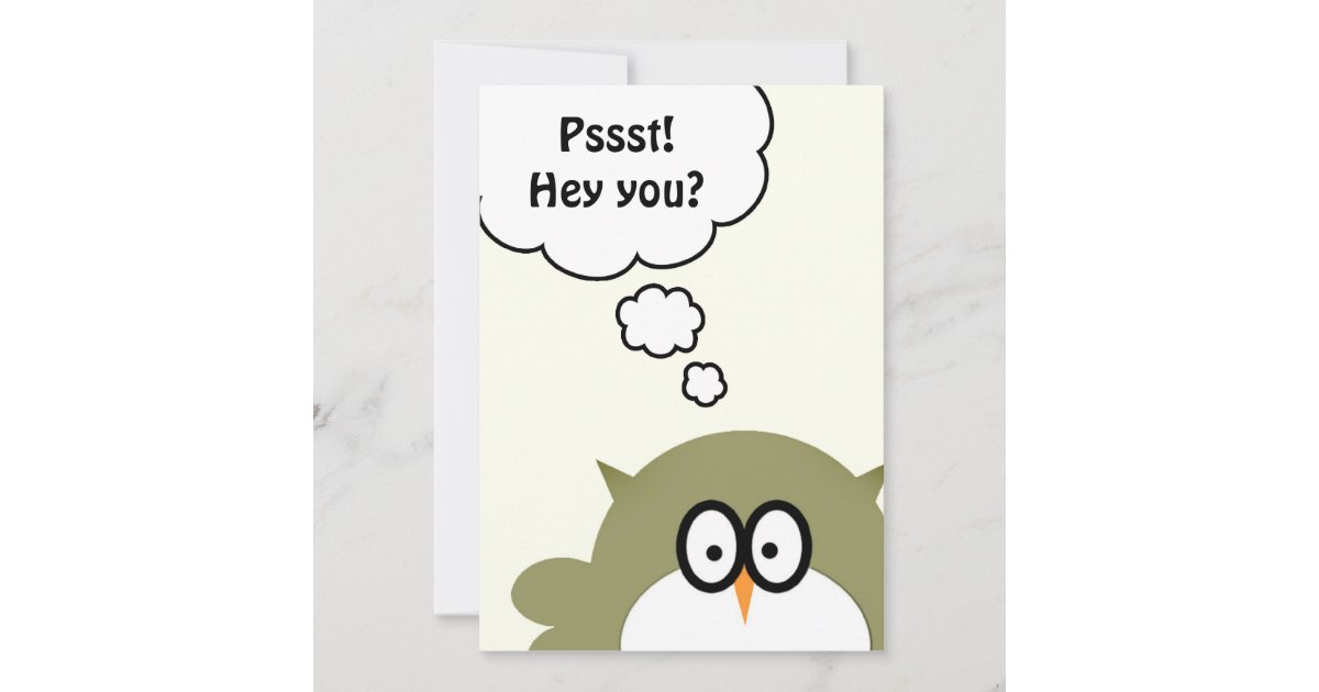Pssst! Hey you? Birthday Party invite | Zazzle