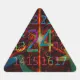Psychadelic numbers pattern, mesmerising design triangle sticker | Zazzle