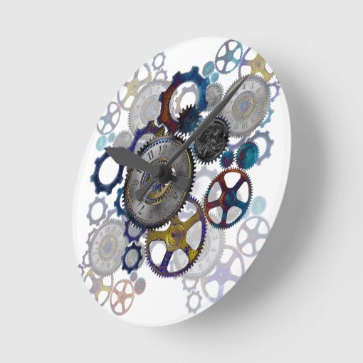 Psychadelic steampunk gears, cogs, clock face gift | Zazzle