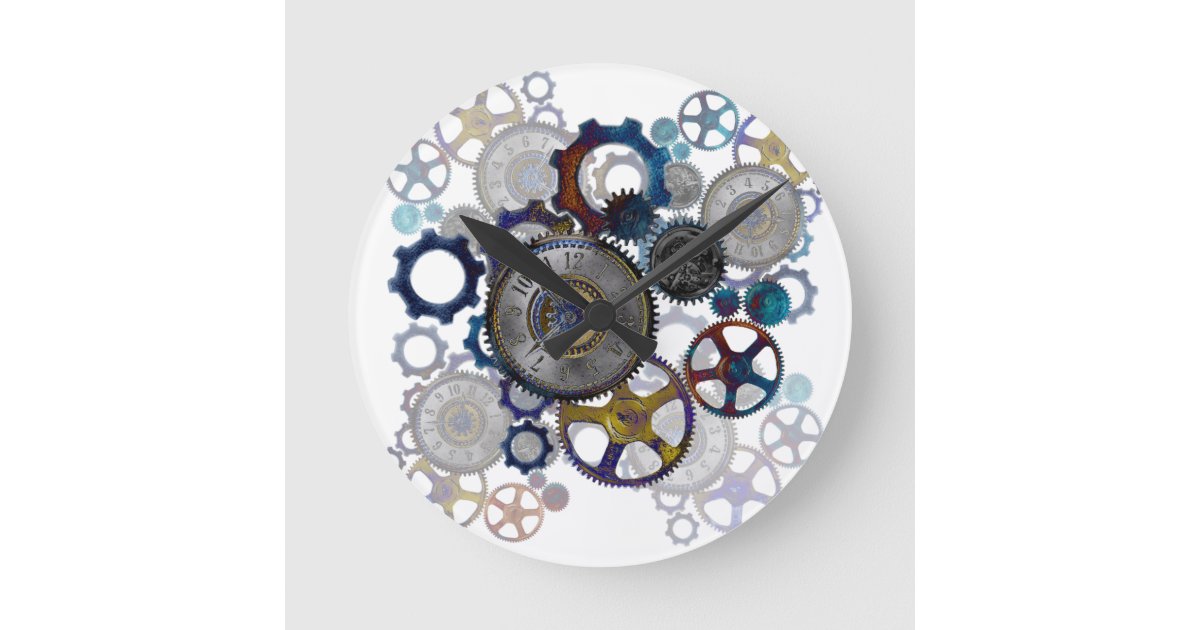 Psychadelic steampunk gears, cogs, clock face gift | Zazzle