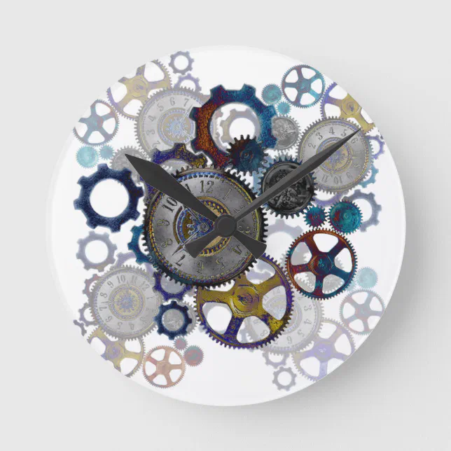 Psychadelic steampunk gears, cogs, clock face gift | Zazzle